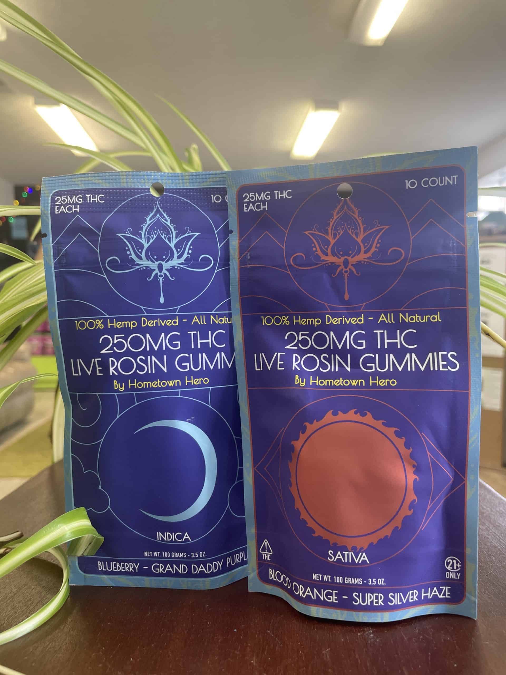 Hometown Hero D9 + Live Rosin Strain Specific Gummies (flavored) | CBD etc.