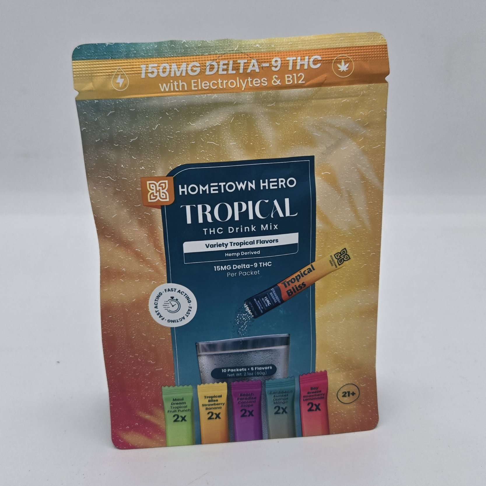 Hometown Hero Tropical THC Drink Mix | 15mg Delta-9 THC | CBDetc.net